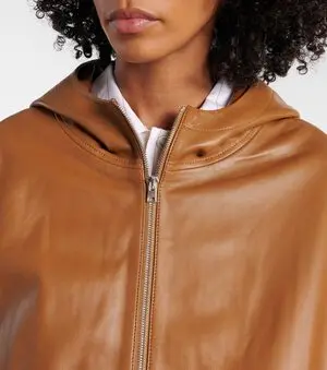 YVES SALOMON Hooded Leather Jacket