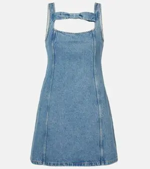 Nina Ricci Bow-detail Denim Minidress - Blue