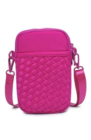 SOL AND SELENE Divide & Conquer Woven Neoprene Bag - Fuchsia