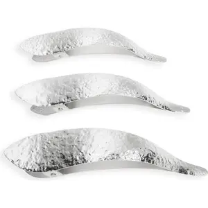 FICCARE Maximas Leaf Hammered Hair Clip - Silver Leaf
