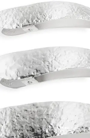 FICCARE Maximas Leaf Hammered Hair Clip - Silver Leaf