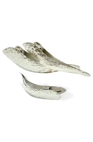 FICCARE Maximas Leaf Hammered Hair Clip - Silver Leaf