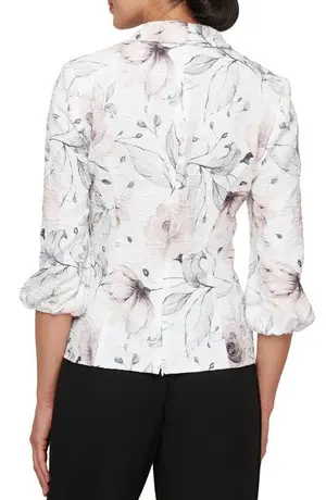 Alex Evenings Print Jacquard Blazer