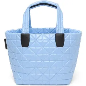 VEECOLLECTIVE Small Vee Quilted Tote - Cerulean Vinyl