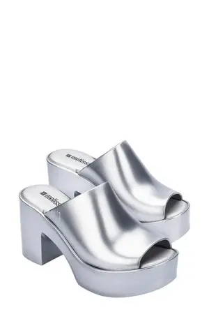 Melissa Hype Platform Slide Sandal - Light Silver
