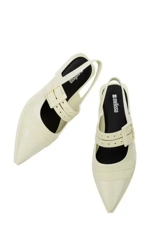 Melissa Ladylike Mary Jane Flats - Beige/ Black