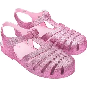 Melissa Possession Glitter Fisherman Sandal - Pink Silver Glitter