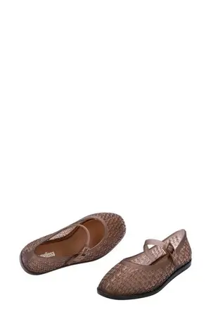 Melissa Harper Mary Jane Flat - Clear Brown