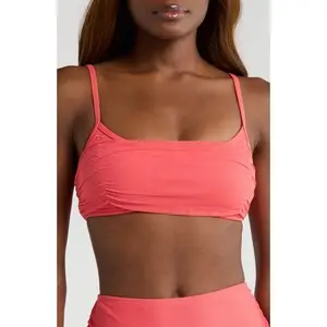 HUTCH Tawnie Bikini Top - Coral Solid