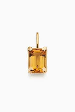 ORADINA 14k Gold Birthstone Pendant Charm - Citrine - November