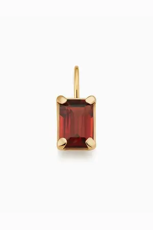 ORADINA 14k Gold Birthstone Pendant Charm - Garnet - January