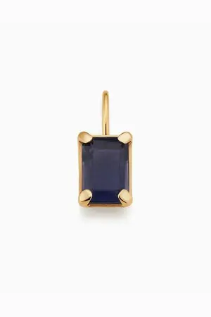 ORADINA 14k Gold Birthstone Pendant Charm - Iolite - September