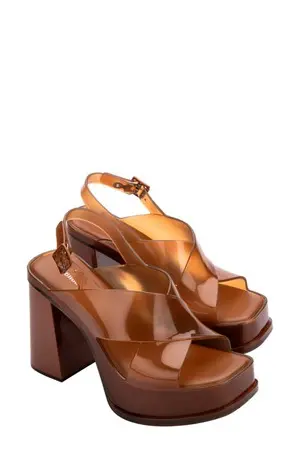 Melissa Dance Slingback Platform Sandal - Brown