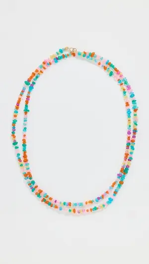 Jia Jia 14k Mini Pebble Opal Long Necklace