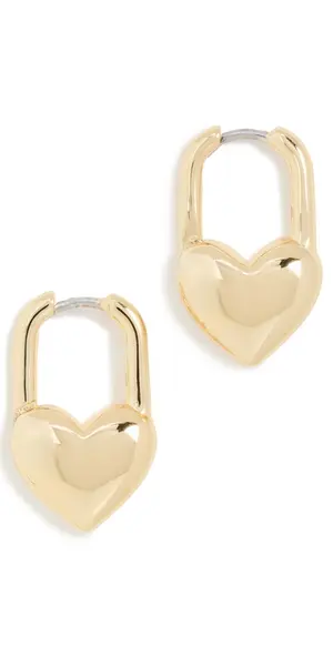 Gorjana Heart Padlock Huggie Earrings