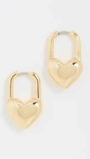 Gorjana Heart Padlock Huggie Earrings