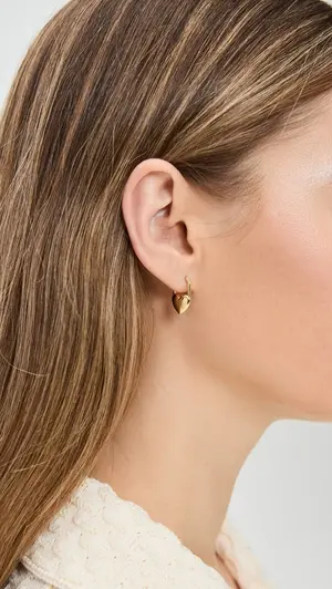 Gorjana Heart Padlock Huggie Earrings
