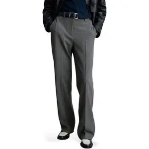 Mango Carlos Straight Leg Trousers - Grey