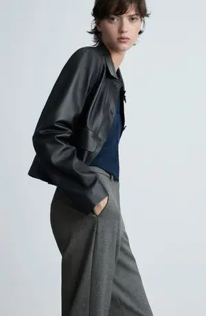 Mango Carlos Straight Leg Trousers - Grey