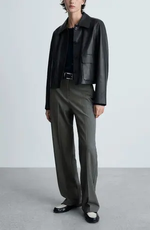 Mango Carlos Straight Leg Trousers - Grey