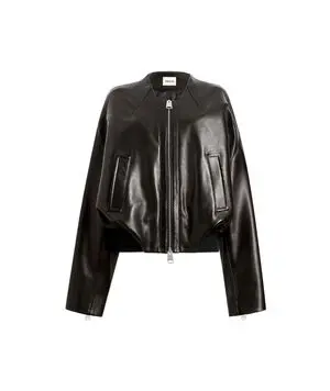 Khaite Hewit Leather Bomber Jacket