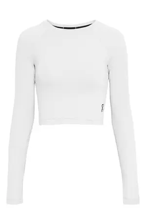 On Studio Long Sleeve Cropped Top - White