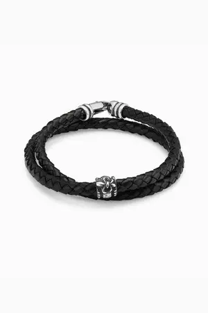 ORADINA Voyager Leather Bracelet - Silver