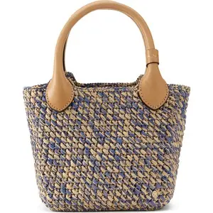 Helen Kaminski Mini Ampara Woven Tote Bag - Lapis Melange/beige