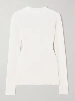 LISA YANG Vivian Cotton And Cashmere-blend T-shirt - Neutrals