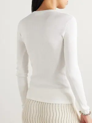 LISA YANG Vivian Cotton And Cashmere-blend T-shirt - Neutrals