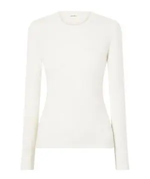 LISA YANG Vivian Cotton And Cashmere-blend T-shirt - Neutrals