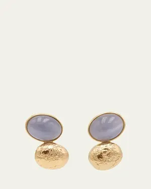 GRAZIA AND MARICA VOZZA Opticol Quartz And Gold Nugget Stud Earrings