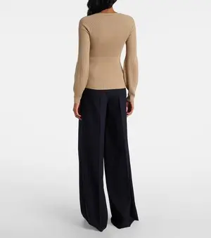 Max Mara Gioiosa Ribbed-knit Cotton Sweater - Beige