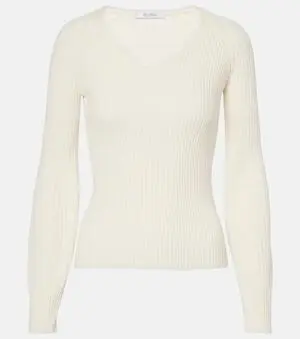 Max Mara Ribbed-knit Cotton Sweater - White