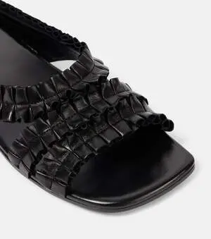 Dries Van Noten Ruffled Leather Sandals