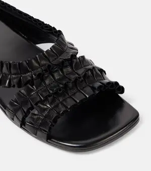 Dries Van Noten Ruffled Leather Sandals