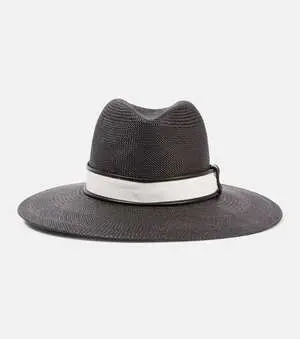 Brunello Cucinelli Monili Straw Fedora - Black