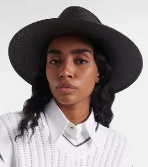 Brunello Cucinelli Monili Straw Fedora - Black