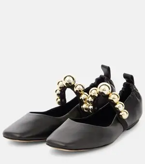 SOULIERS MARTINEZ Flamenca Leather Mary Jane Flats