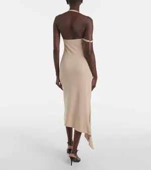 COURREGES Courrèges Undressed Asymmetrical Midi Dress - Beige