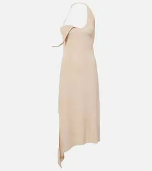 COURREGES Courrèges Undressed Asymmetrical Midi Dress - Beige