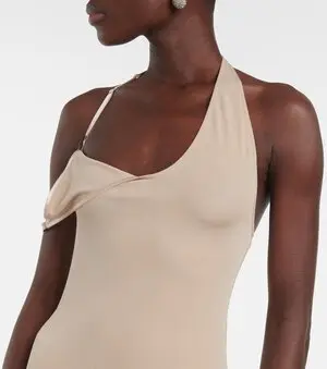 COURREGES Courrèges Undressed Asymmetrical Midi Dress - Beige