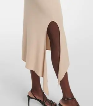COURREGES Courrèges Undressed Asymmetrical Midi Dress - Beige
