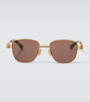 Bottega Veneta Rectangle Sunglasses - Gold