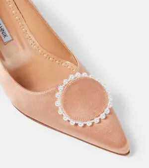 Manolo Blahnik Kifaclo 70 Embellished Satin Pumps