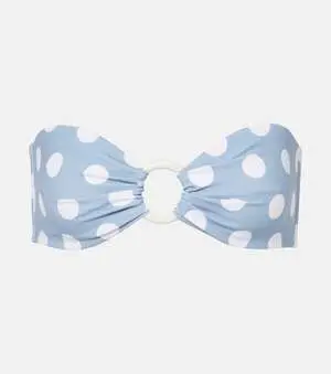 Marysia Coronada Polka-dot Bandeau Bikini Top - Blue