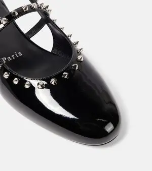 CHRISTIAN LOUBOUTIN Sweet Janispikes Slingback Flats - Black