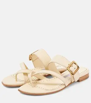 Manolo Blahnik Thalusa 10 Leather Sandals