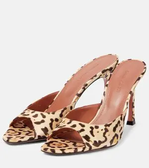 Amina Muaddi Alexa 95 Leopard Print Mules - Multicoloured
