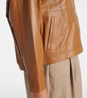 YVES SALOMON Hooded Leather Jacket - Brown